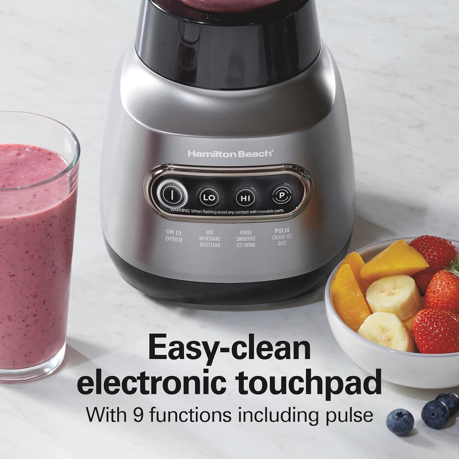 Hamilton Beach Wave Action Blender for Smoothies, Stainless Steel Ice ...