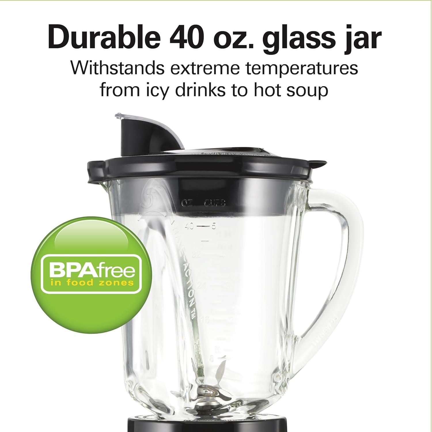 Hamilton Beach Wave Action Blender for Smoothies, Stainless Steel Ice ...