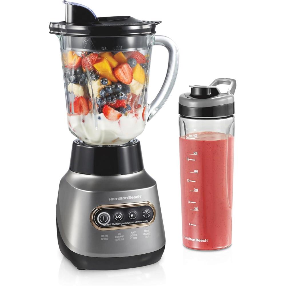 Hamilton Beach Wave Action Blender for Smoothies, Stainless Steel Ice ...