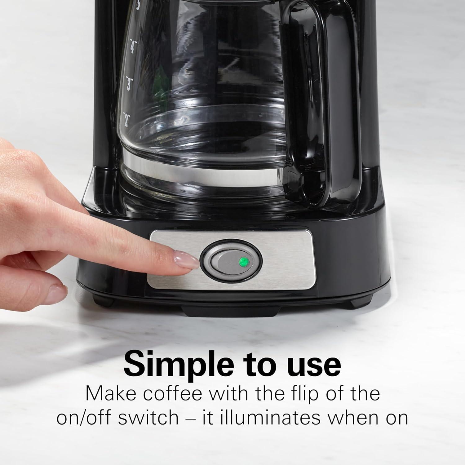 Hamilton Beach 5 Cup Drip Coffee Maker with Easy FrontFill Basket ...