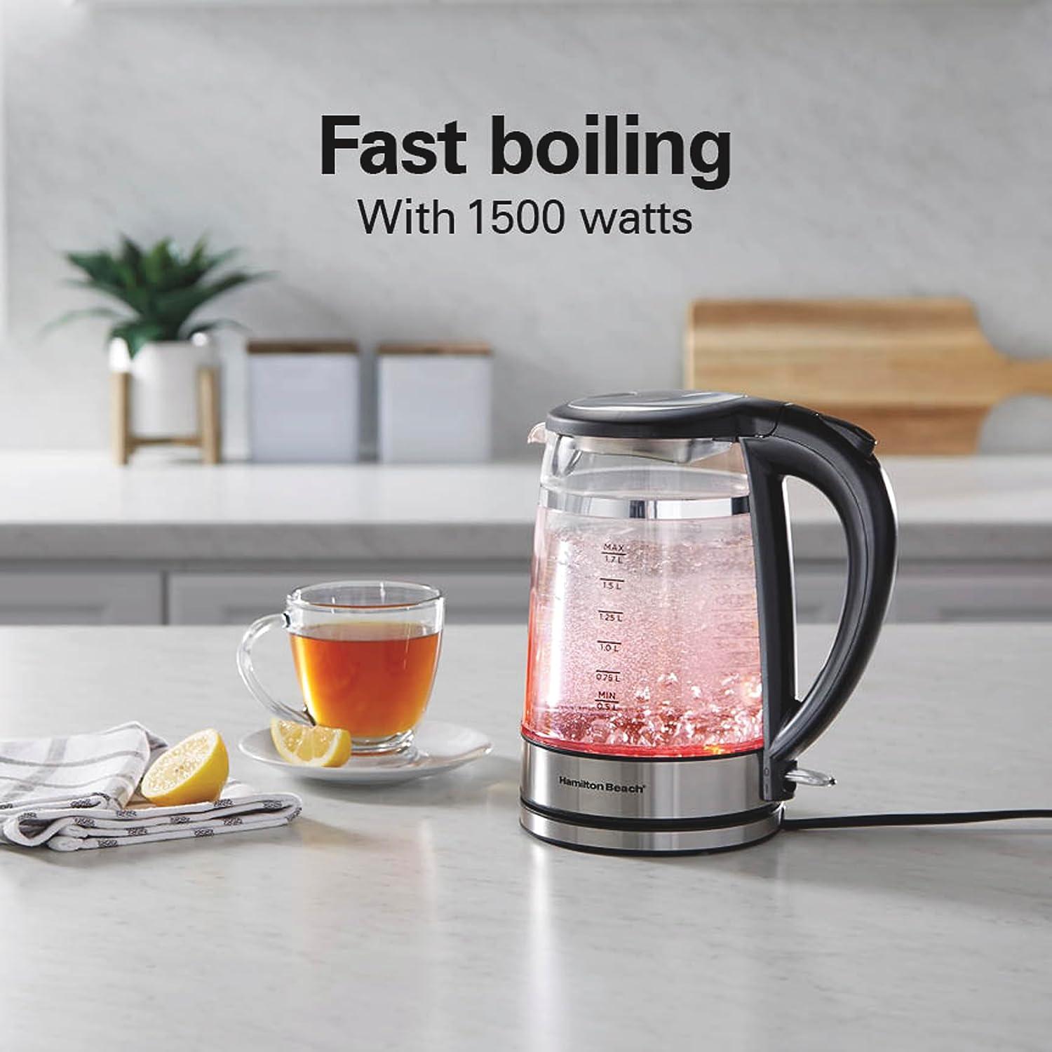 Hamilton Beach Double Wall 1.7L Electric Kettle, Water Boiler & Heater ...