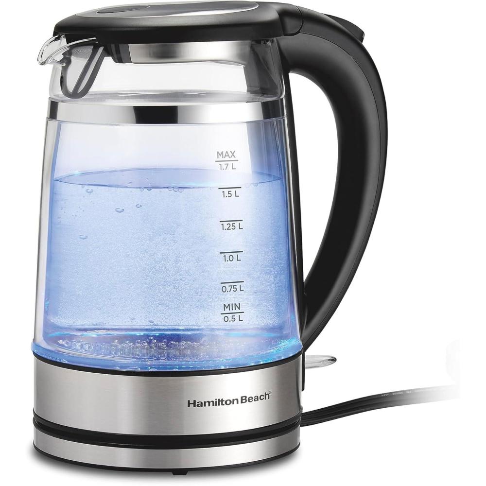 Hamilton Beach Double Wall 1.7L Electric Kettle, Water Boiler & Heater ...