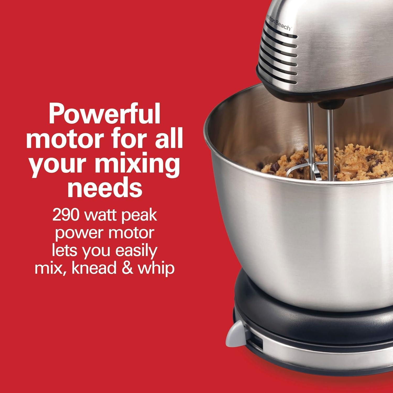 Hamilton Beach Classic Stand and Hand Mixer, 4 Quarts, 6 Speeds with ...