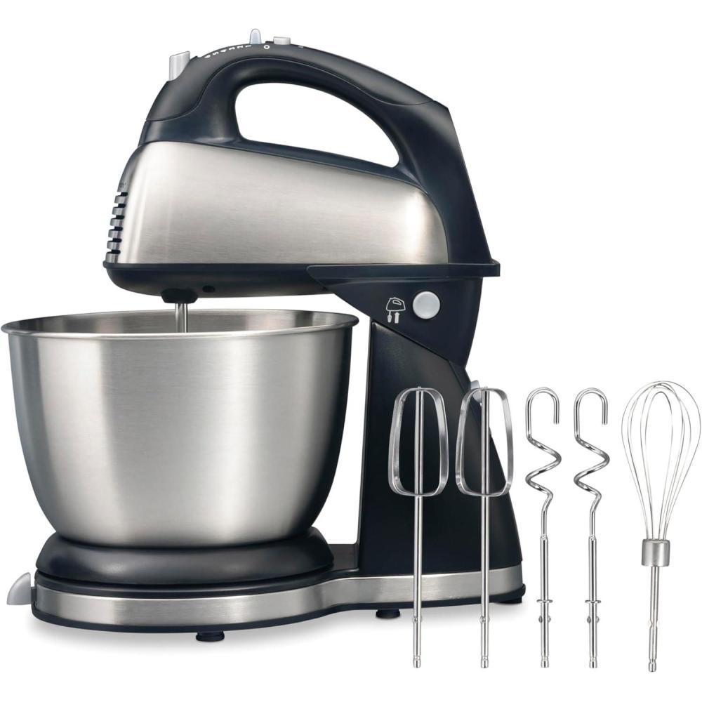 Hamilton Beach Classic Stand and Hand Mixer, 4 Quarts, 6 Speeds with ...